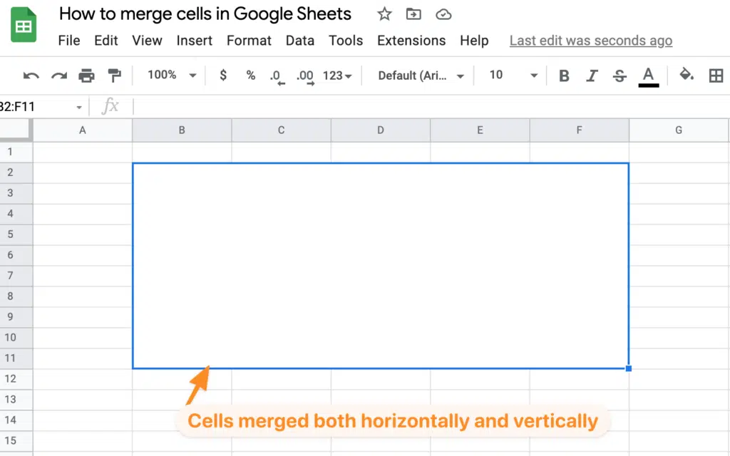 How to merge cells in Google Sheets.